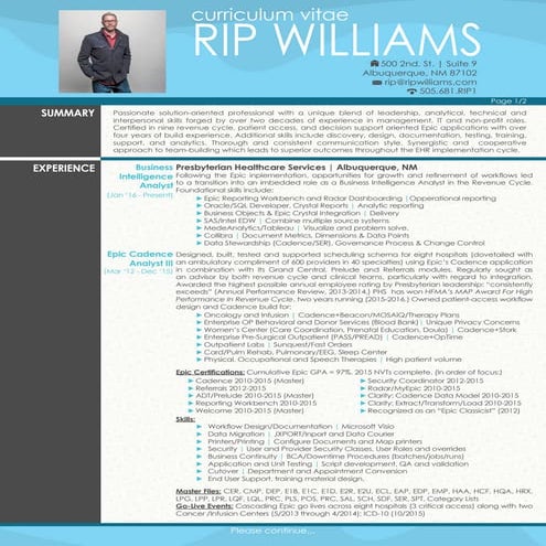 Rip Williams presentations