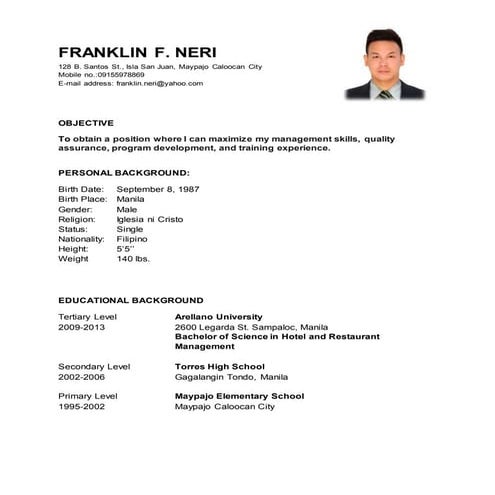 Frank CV | DOCX