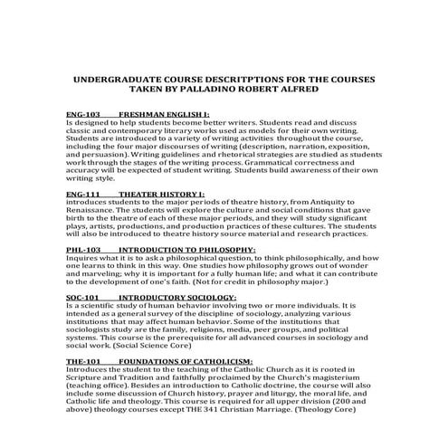 UNDERGRADUATE COURSE DESCRIPTIONS | DOCX