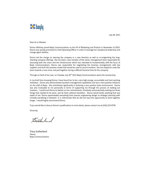 team reference letter | PDF