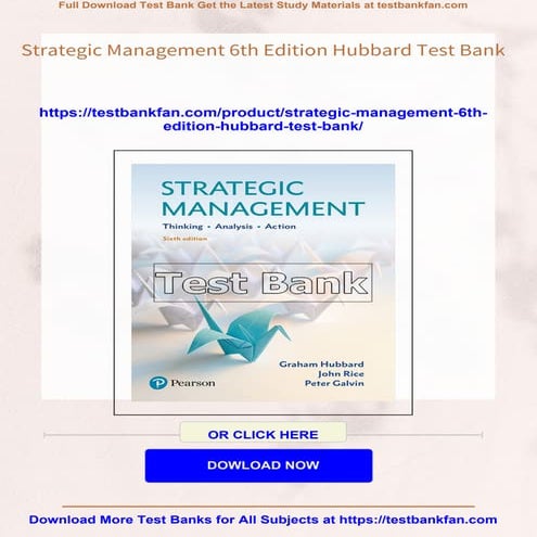 Strategic Management 6th Edition Hubbard Test Bank | PDF