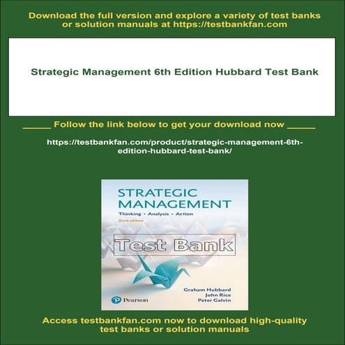Strategic Management 6th Edition Hubbard Test Bank | PDF