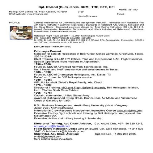 flight resume 1 pg | DOC