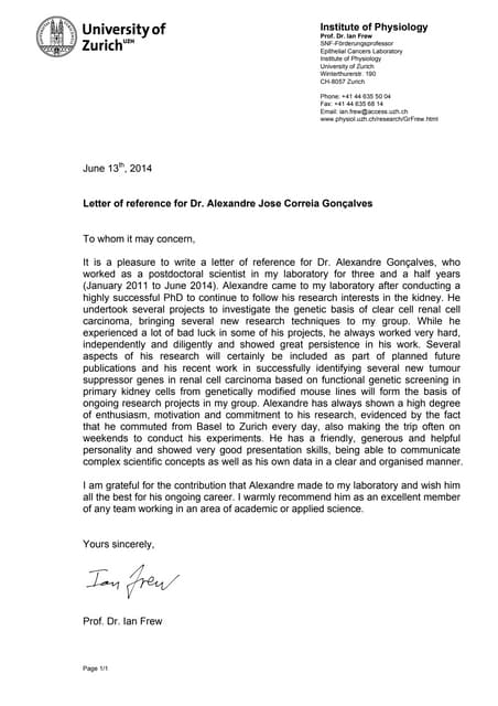 AndrewWagar-Letter of Recommendation-Research Assistant | PDF