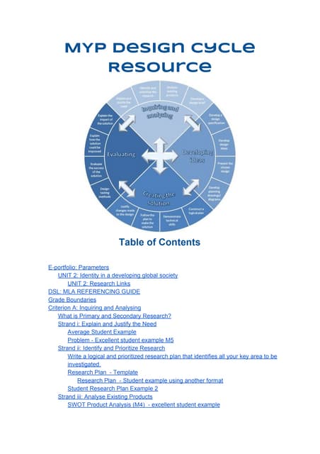 Design in the IB Middle Year Program (MYP) | PDF