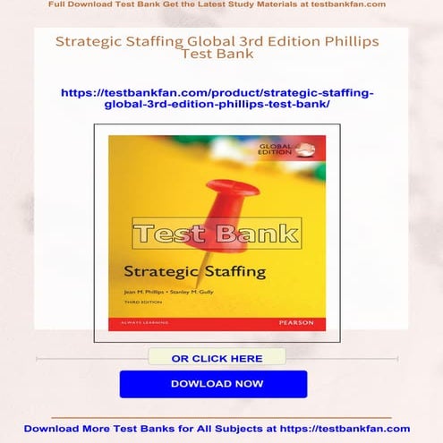 Strategic Staffing Global 3rd Edition Phillips Test Bank | PDF