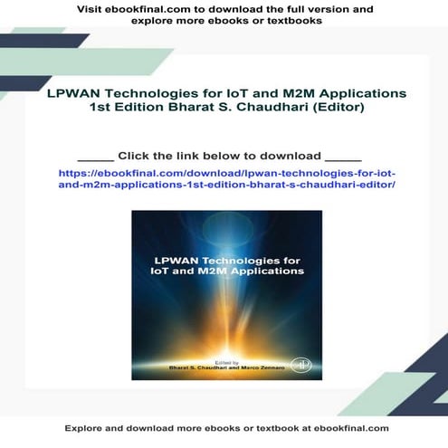 LPWAN Technologies for IoT and M2M Applications 1st Edition Bharat S. Chaudhari (Editor) | PDF