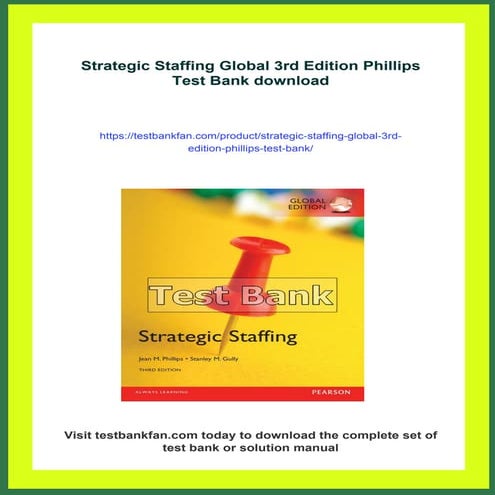 Strategic Staffing Global 3rd Edition Phillips Test Bank | PDF