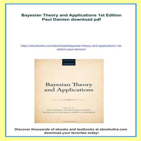 Bayesian Theory and Applications 1st Edition Paul Damien | PDF