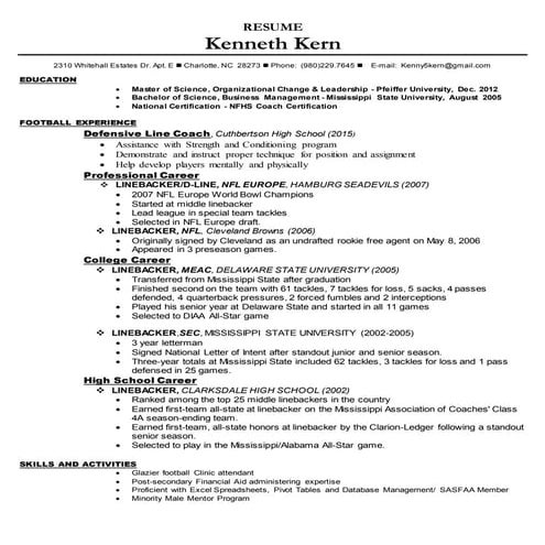 Football Resume | DOCX