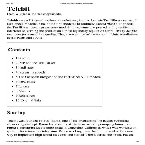 Telebit - Wikipedia, the free encyclopedia | PDF