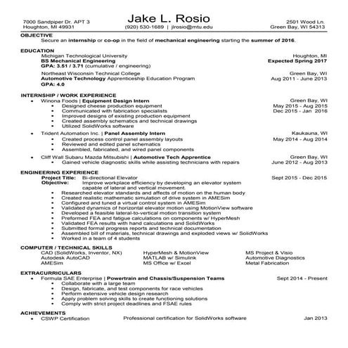 Resume (Spring 2016) | PDF