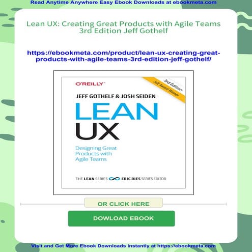 Lean UX: Creating Great Products with Agile Teams 3rd Edition Jeff ...