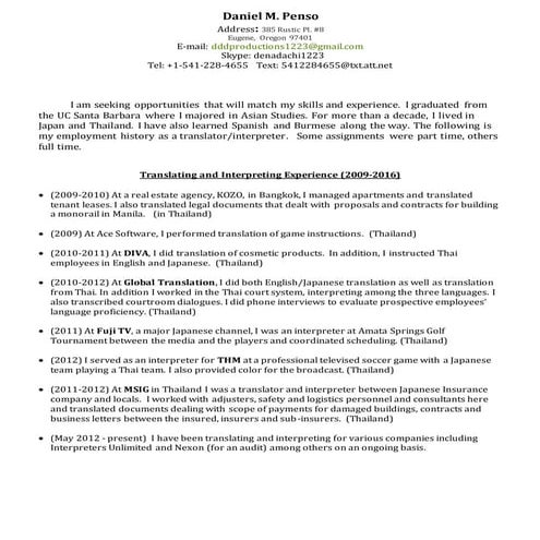 2016 CV - Translator | DOCX