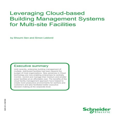 Leveraging Cloud-based Building Management Systems for Multi-site Facilities | PDF