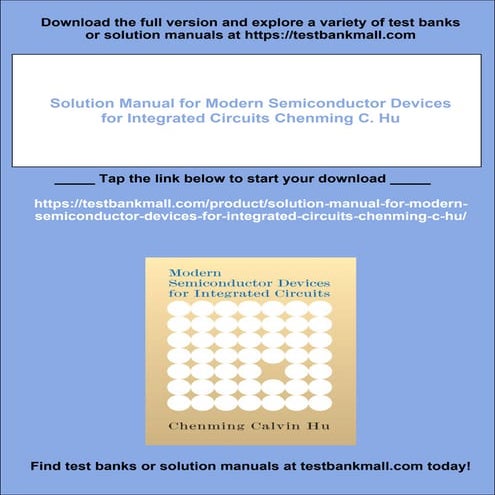 Solution Manual for Modern Semiconductor Devices for Integrated ...
