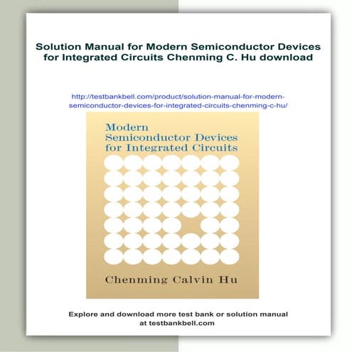 Solution Manual for Modern Semiconductor Devices for Integrated ...
