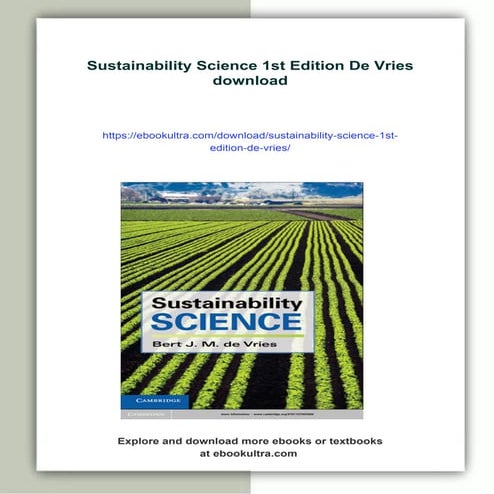 Sustainability Science 1st Edition De Vries | PDF