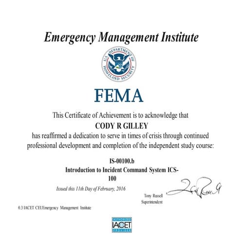 IS-00100.b Introduction to Incident Command System ICS-100 | DOCX