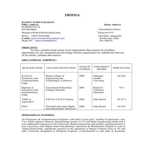 cv dinesh kumar | DOC