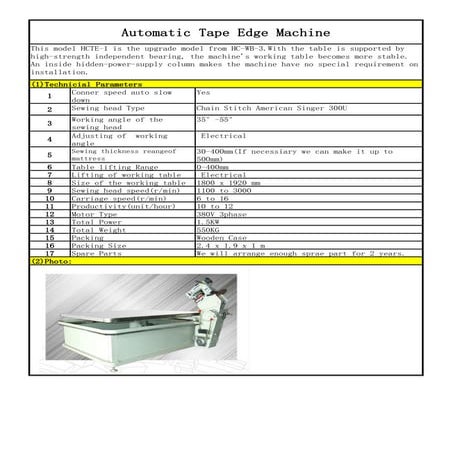 1.Heavy Duty Tape Edge Machine | PDF