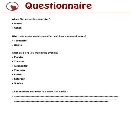 Red Wolf Questionnaire | PDF