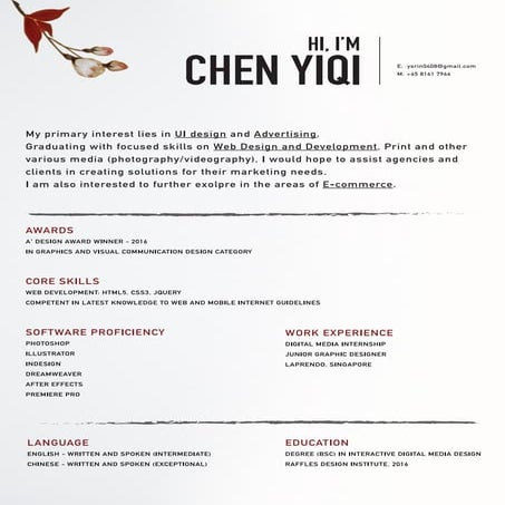 CHEN YIQI - RESUME | PDF