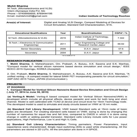 Mohit_IITR_Resume | PDF
