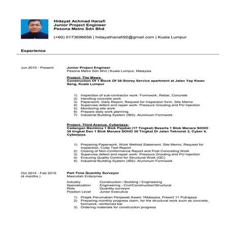 Hidayat Achmad Hanafi - Resume | PDF
