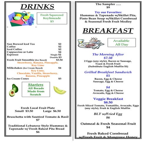 otbcafe to go menu | PDF