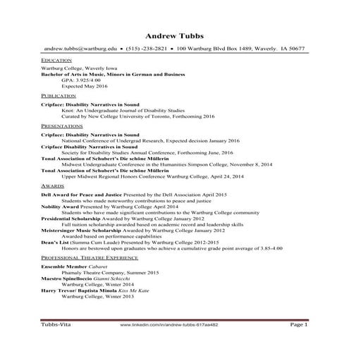 Andrew Tubbs CV | PDF