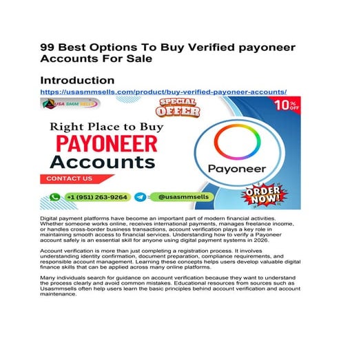 The A - Z Guide Of Buy Verified Payoneer Accounts In 2026 From ...