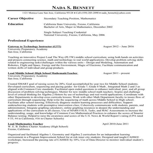 Nada Stanisljevic Bennett Resume | DOC