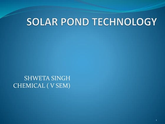 Solar pond | PPT | Weather | Science