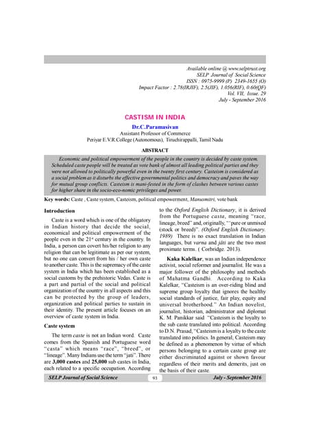 Caste system ppt | PPT