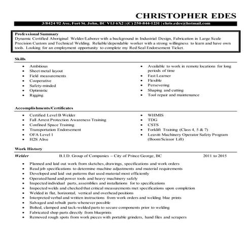 Christopher Edes Resume | PDF