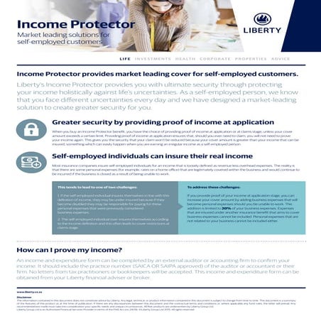 income-Protector benefits-self-employed individuals | PDF
