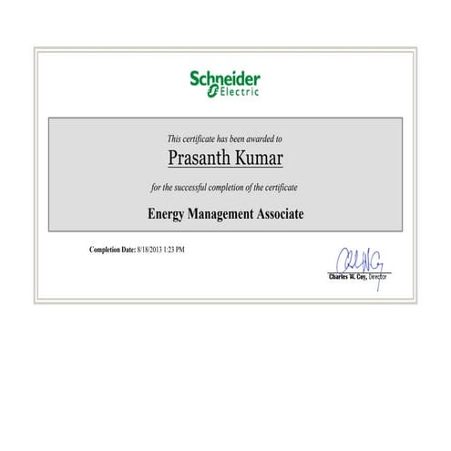 ENERGY MANAGEMENT ASSOCIATE CERTIFICATE | PDF