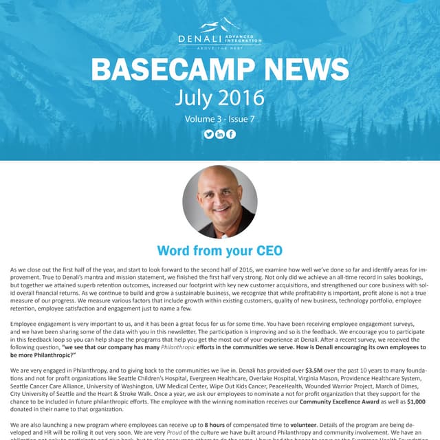 Denali July 2016 Newsletter Spotlight | PDF