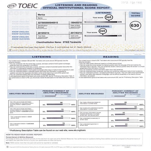 TOEIC Score | PDF