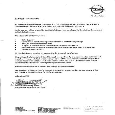 Certification of Internship | PDF