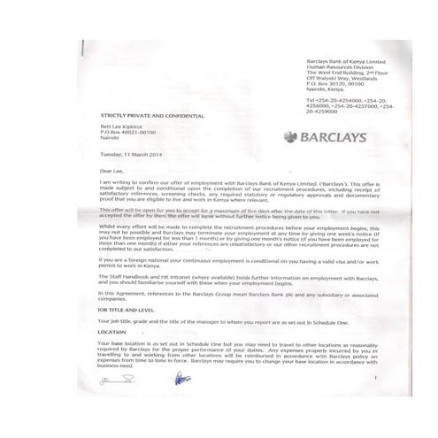 BARCLAYS APPOINTMENT | PDF