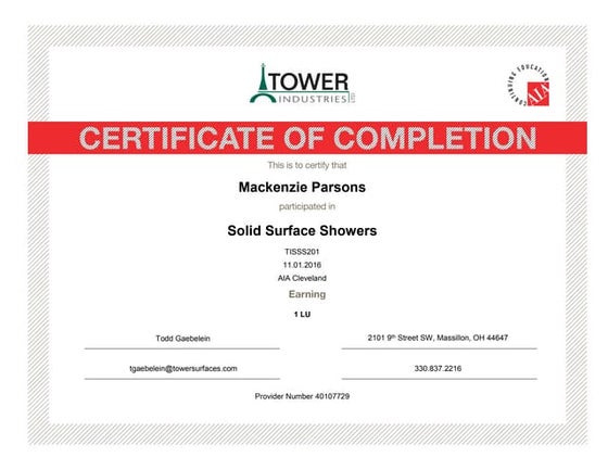 AIA CES Cert of Completion Kenzy | PPT