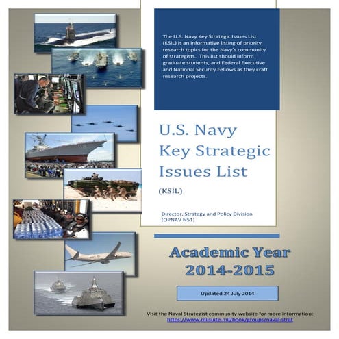 Navy Key Strategic Issues List (2014-15) | PDF