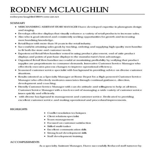 RODNEY MCLAUGHLIN Resume 1 | PDF