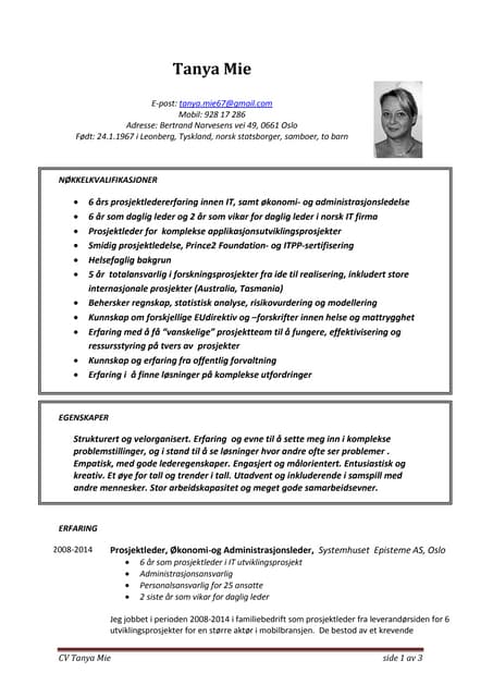 Norwegian CV for André Torkveen | PDF