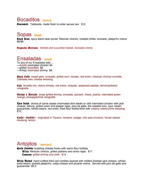 Catalina menu | PDF