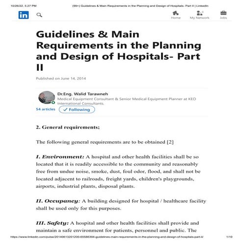 Guidelines & main requirements in the planning and design of hospitals ...
