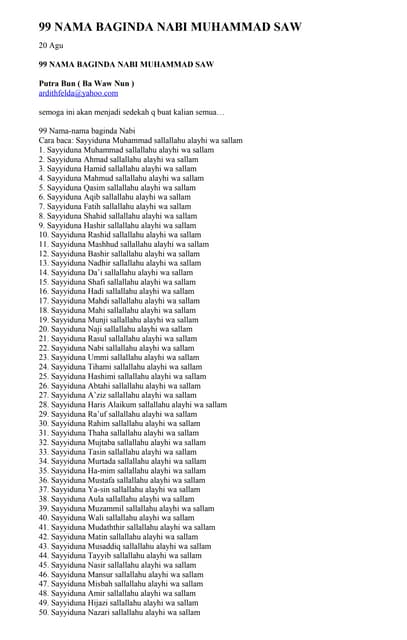 Asmaul Husna (tabel--OK) | PDF