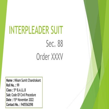 Interpleader suit | PPTX
